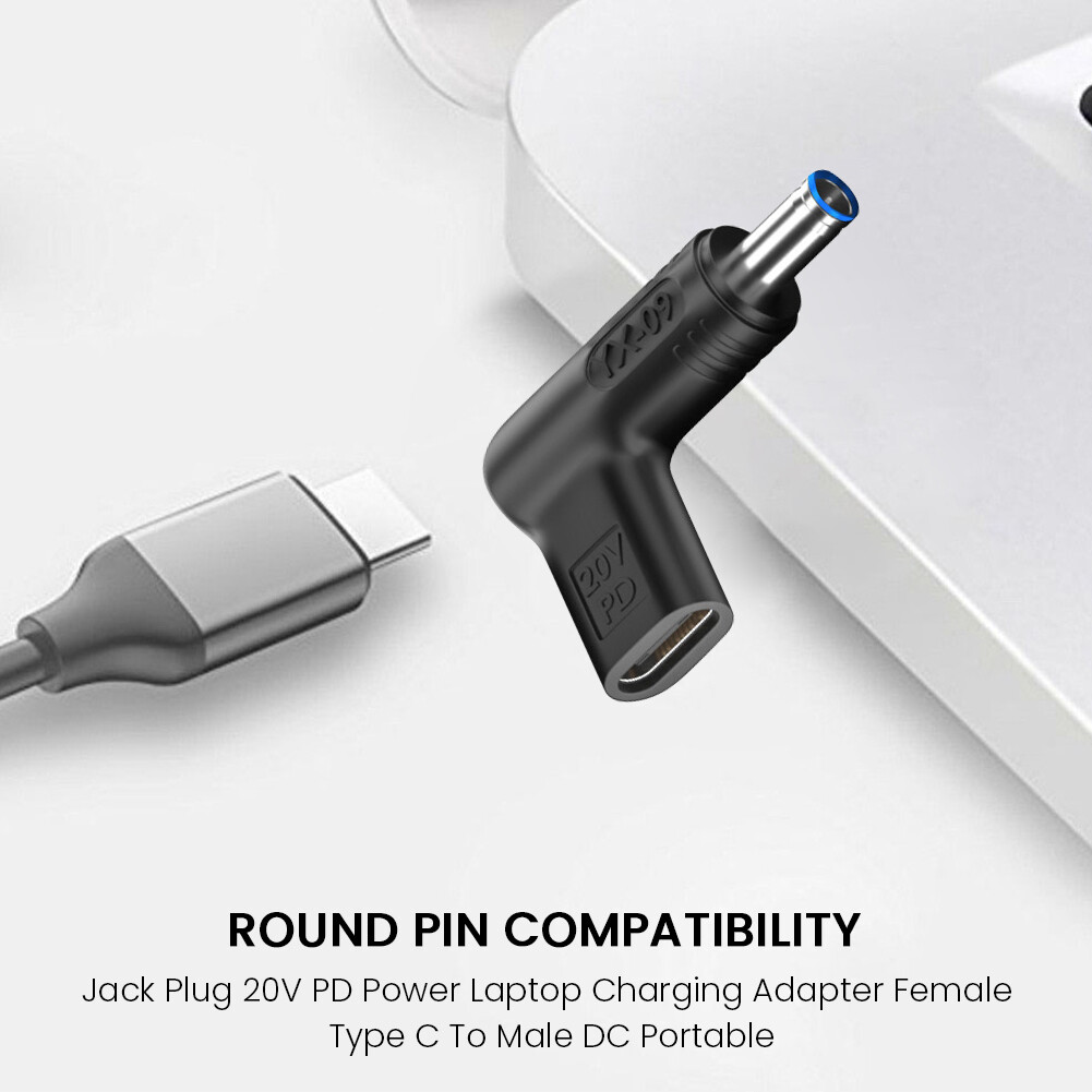 Power Round Tip Office 100W Laptop Charging Adapter Female Type C To ...