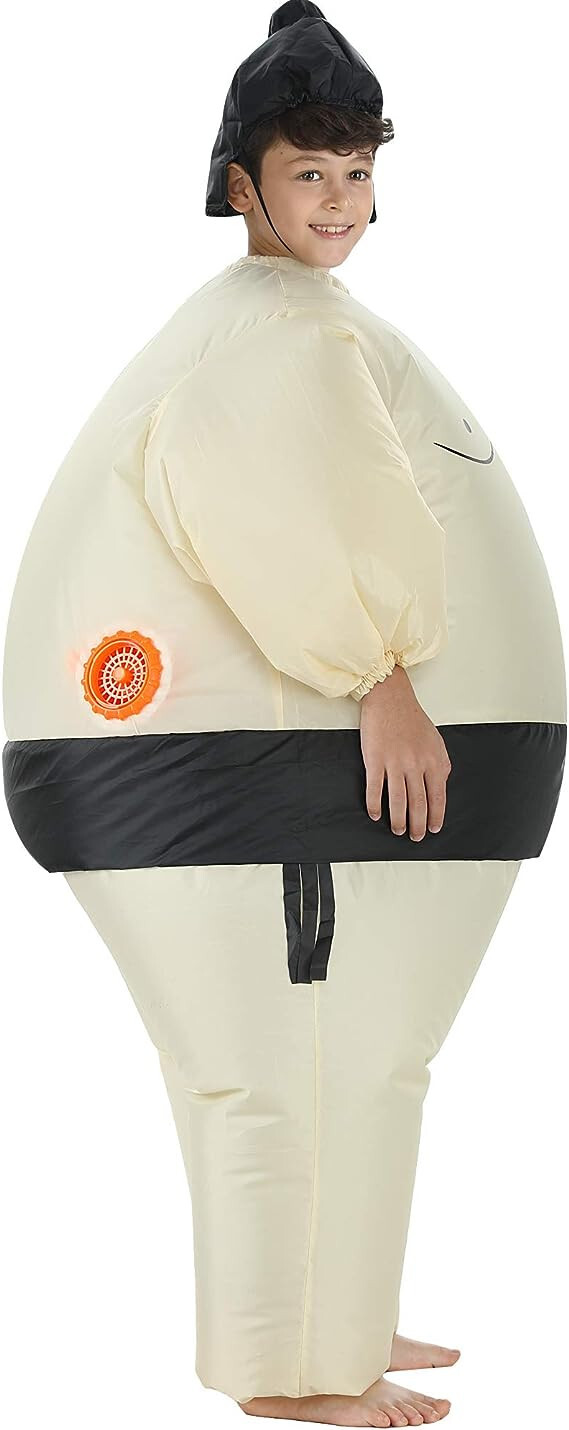 Sumo Wrestler Inflatable Kid Costume USB fan air filled fun child dress ...