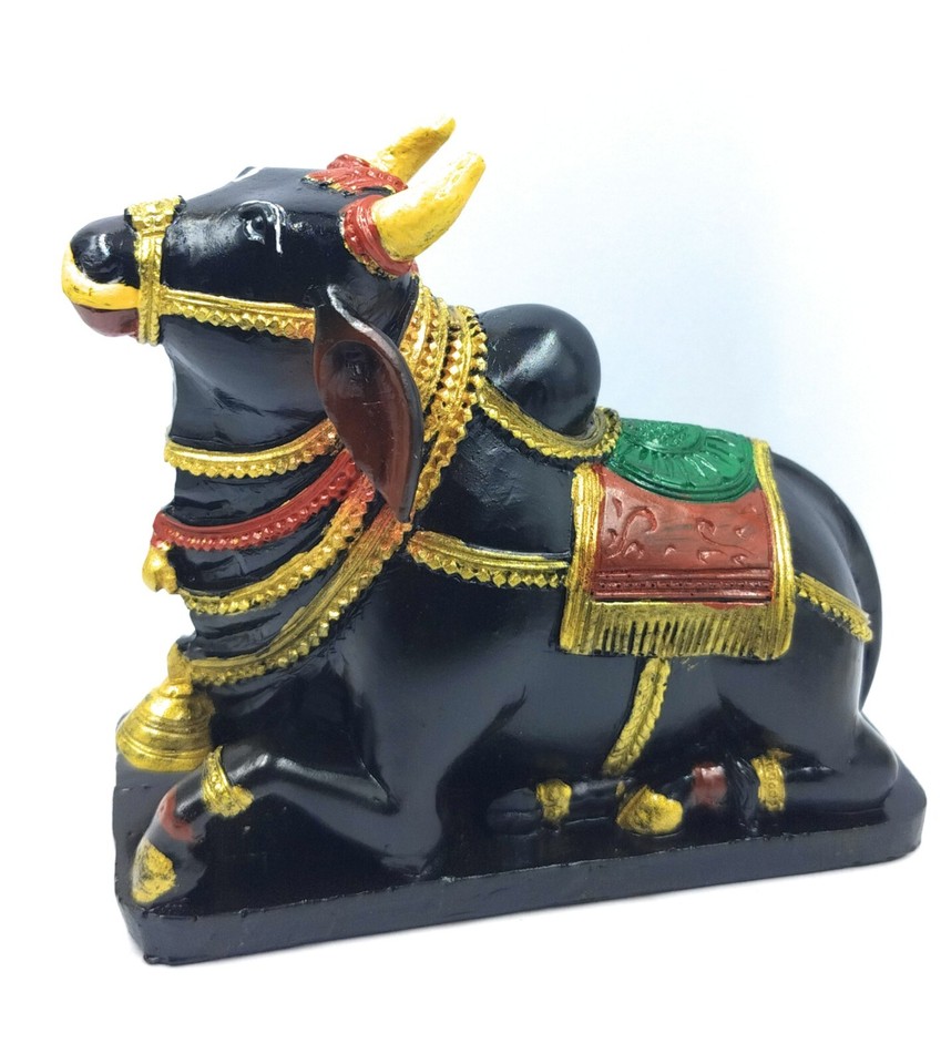 Brissav Nandi Bull Idol BLACK MULTI Polystone Shiva Bull Statues L-3 ...