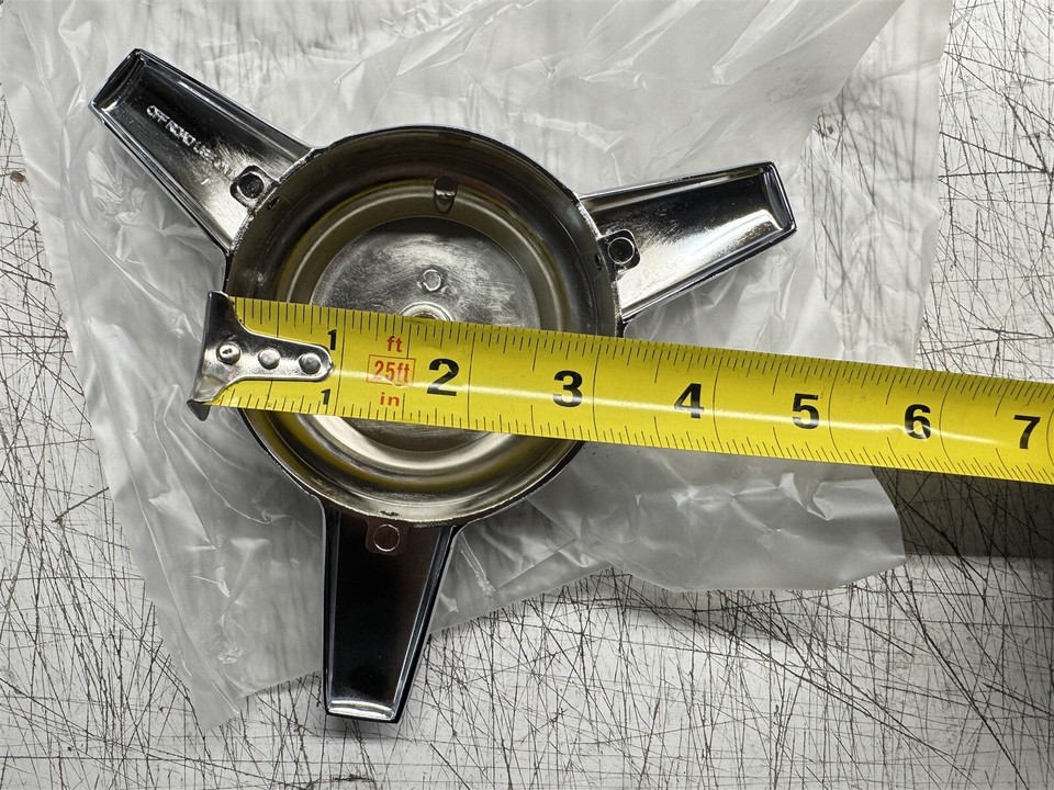 4x Chrome 3 Tri-Bar Wheel Spinner Center Hub Cap RIM Hot Rat Rod Street ...