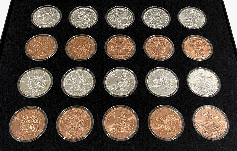 Zombucks Display Set 1 oz .999 Pure Silver Copper Series 20 BU ...