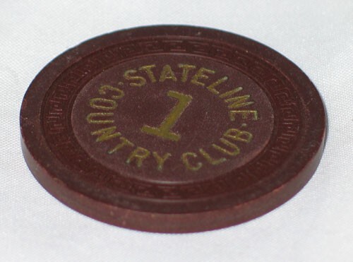 Vintage 1940s STATE LINE COUNTRY CLUB $1 Clay Casino Poker Chip Lake ...