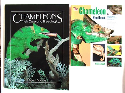 2 Bks CHAMELEONS Their Care & Breeding DAVISON + THE CHAMELEON HANDBOOK ...