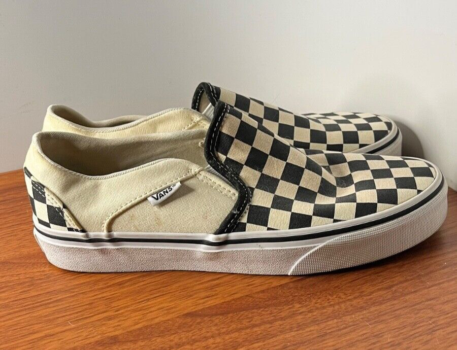 Vans Classic Slip-On Checkerboard Shoes Black/ White … - Gem
