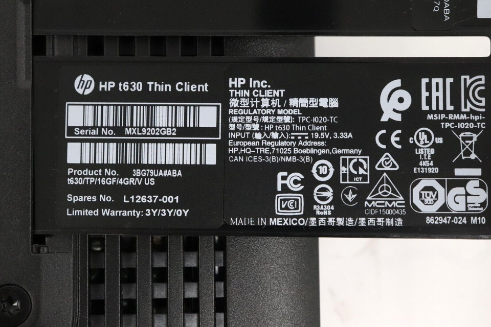 HP t630 Thin Client AMD GX-420GI 2.0 GHz 8GB RAM 128GB SSD NO OS w ...