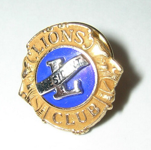 Vintage Lions Club President Tack Lapel Pin 10k Gold Filled Sterling ...