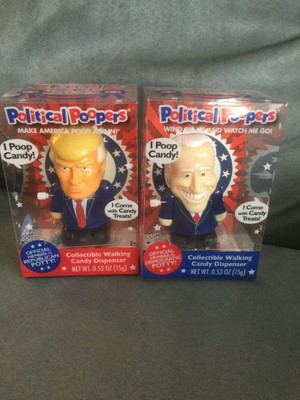 POLITICAL POOPERS COLLECTIBLE WALKING CANDY DISPENSER TRUMP AND BIDEN ...