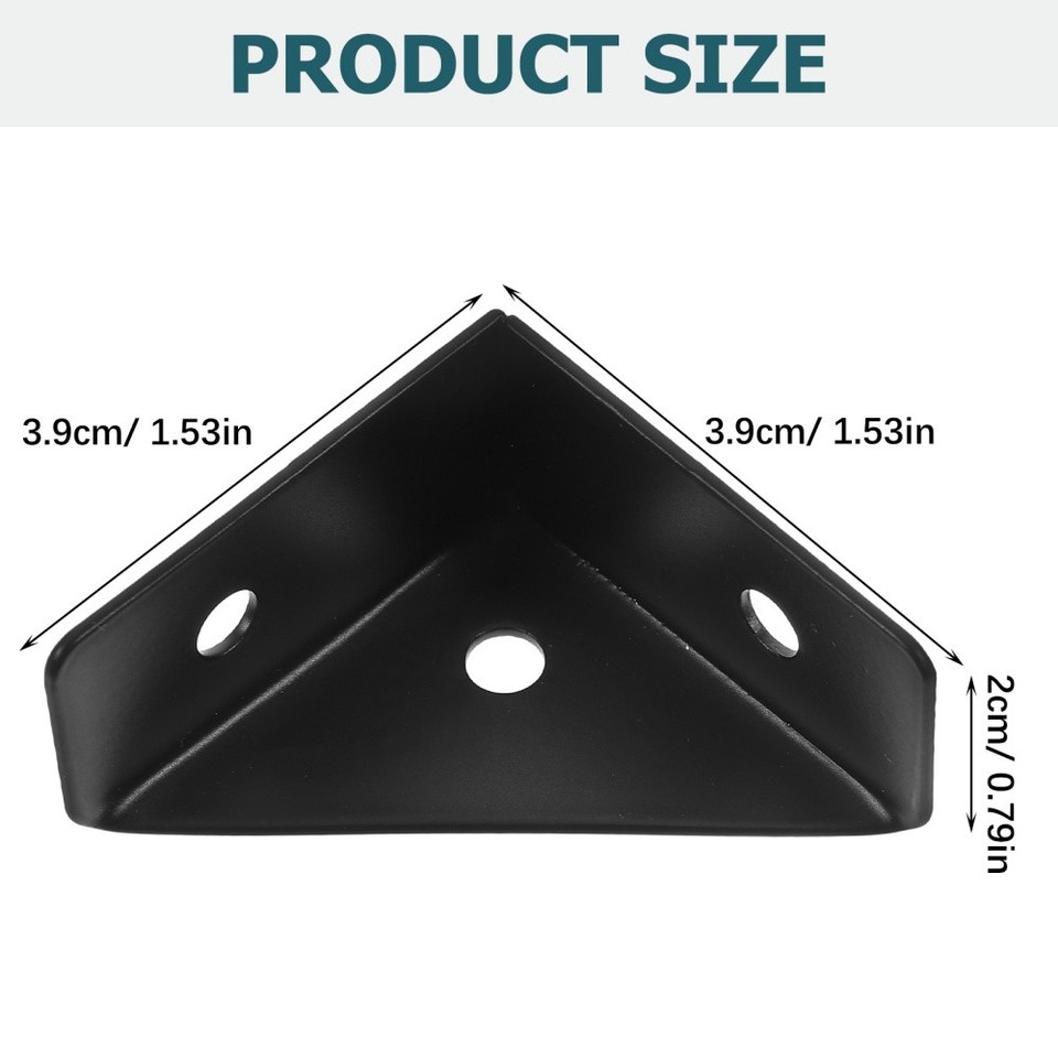10 Pcs Triangle Brackets Thickened -iron Bed Corner Braces Shape Black ...