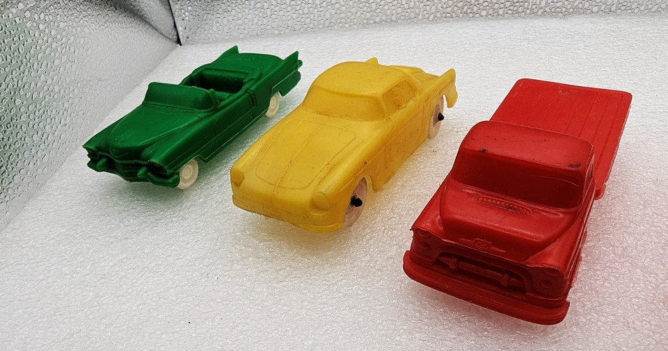 LOT OF 6 AUBURN & PROCESSED PLASTICS ASSORTED VINTAGE PLASTIC CARS ...