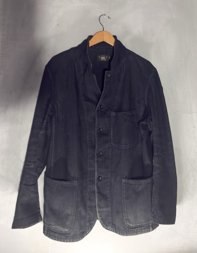 RRL (Double RL by Ralph Lauren) Indigo Herringbone Engineer Chore Coat ...