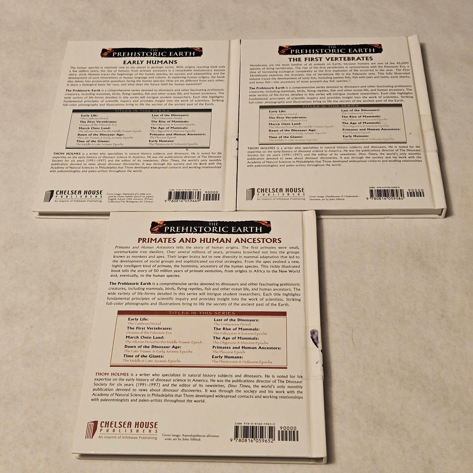 The Prehistoric Earth Lot of 3 Vertebrates Early Humans Primates Human ...