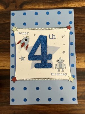 Premium Birthday Greeting Card - Happy 4th Birthday- Turning Four 4 ...