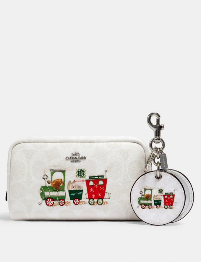 NWT Coach Boxed Small Boxy Cosmetic Case And Mirror Bag Charm C1751 ...