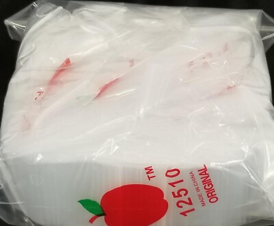 Apple Mini Zip Resealable Bags 1-1/4" x 1" Clear Baggies 12510 1000ct ...
