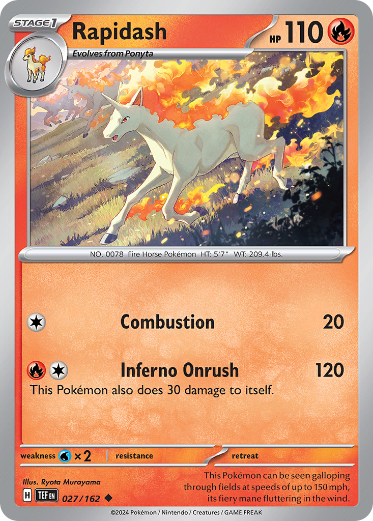 Rapidash 27/162 Uncommon | Temporal Forces | Pokemon Card | eBay