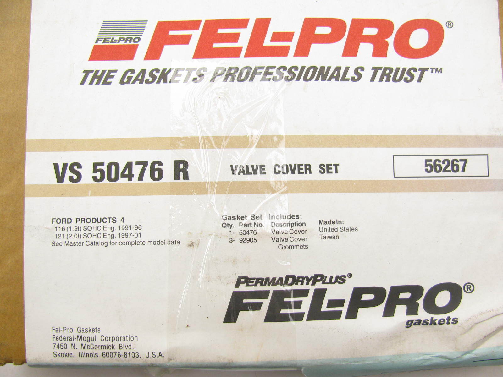 Fel-pro VS50476R Engine Valve Cover Gasket Set 98-04 Ford, 98-99 ...