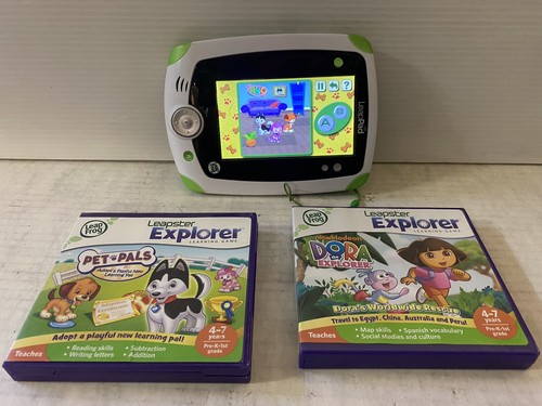LeapFrog LeapPad Bundle w/ Stylus, 2 Games-Pet pals & Dora The Explorer ...