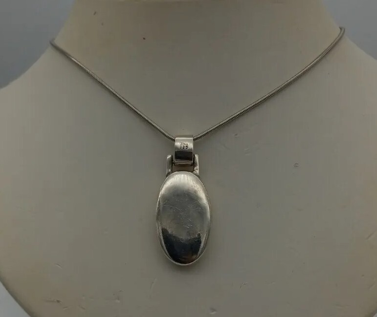 Vintage Zina 926 Sterling Silver Modernist Pendant an… - Gem