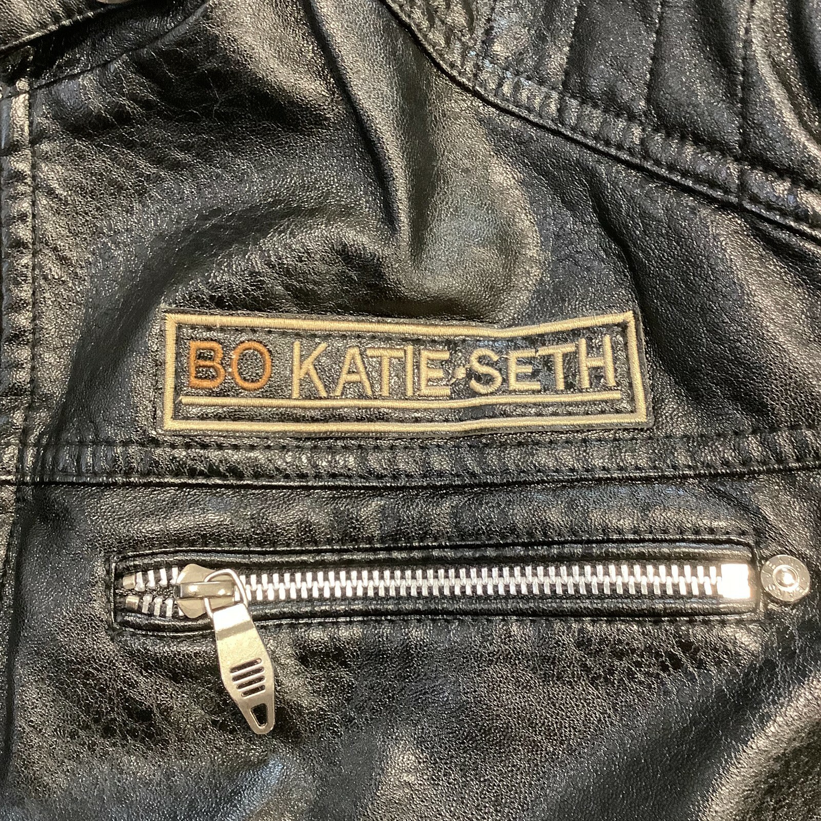 BO Katie Seth Mens Leather Full Zip Pocket Buckle Black Bomber Jacket ...