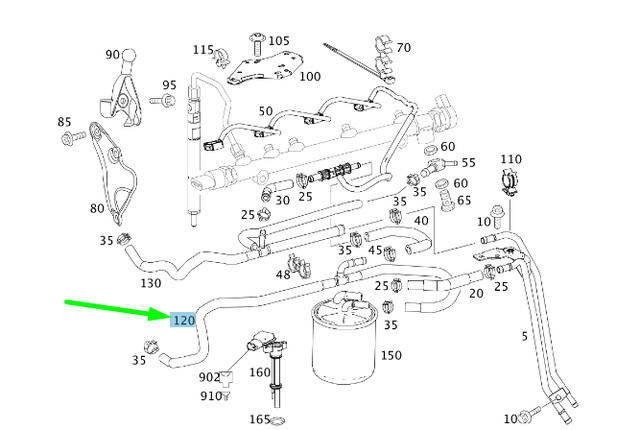 MERCEDES-BENZ C W204 FUEL INTAKE LINE A6460706281 ORIGINAL for sale ...