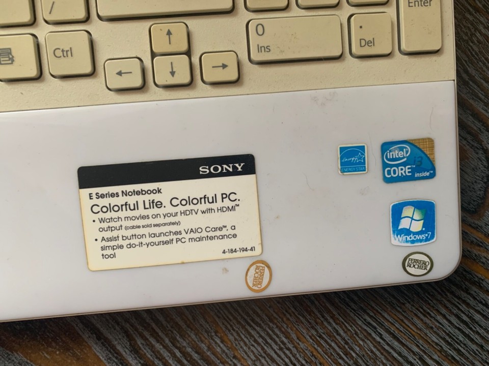 Original Sony VAIO PCG-71312L Intel Core i3~ 15.6" Windows 7~Silver ...