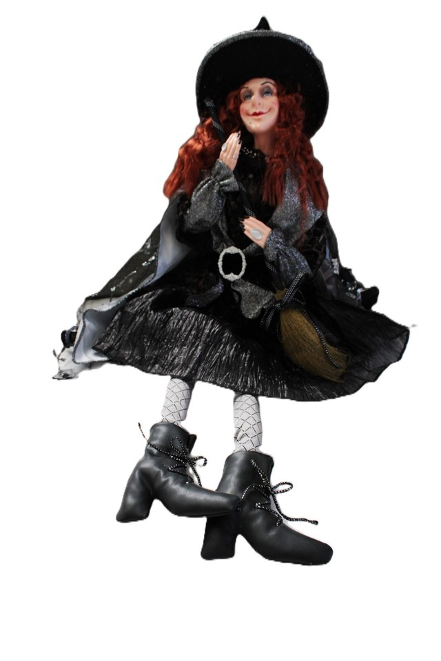 Halloween Witch Posable Shelf Art Doll 28" New | eBay