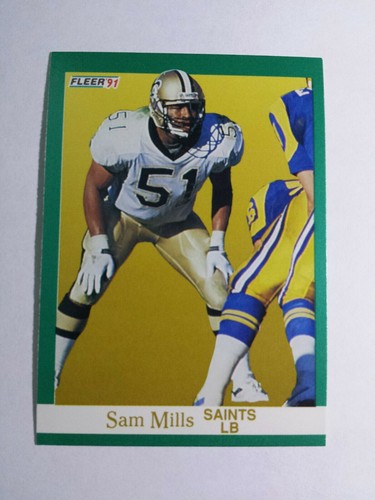 SAM MILLS 1991 FLEER FOOTBALL CARD # 301 C4959 | eBay