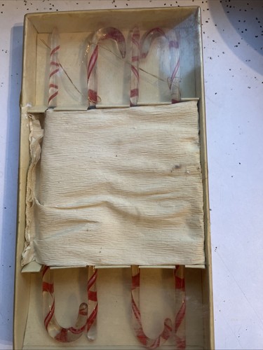 Vintage Glass Candy cane Ornaments Set Of 4 | eBay