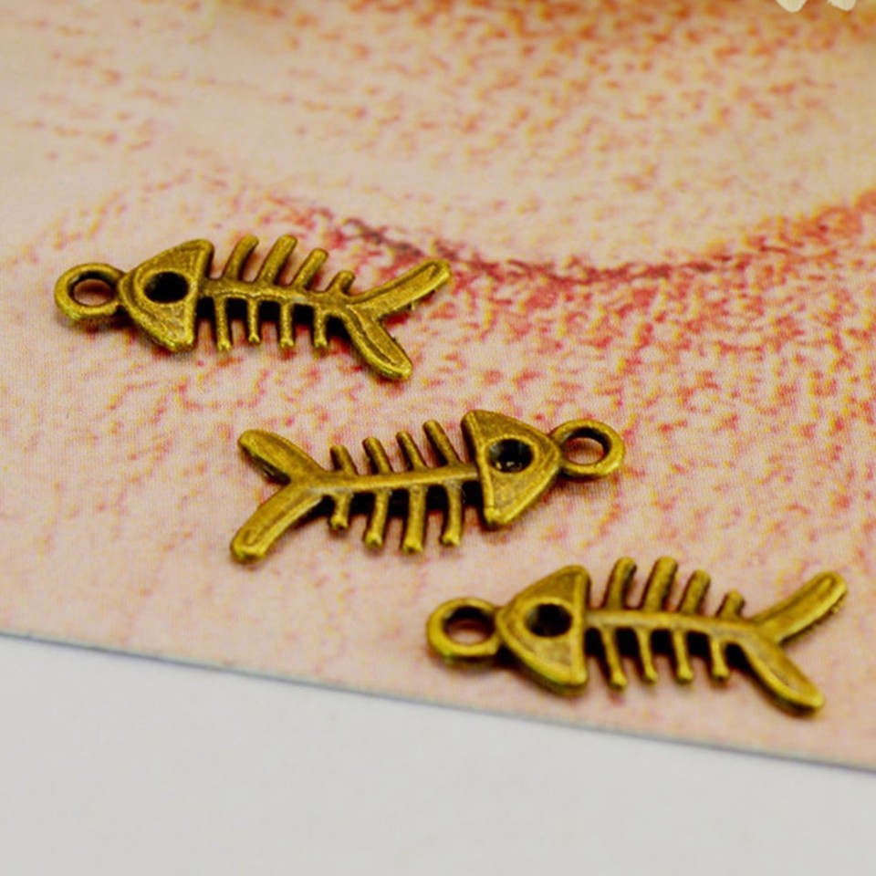100 Pcs Charm Necklace Diy Charms Fish Keychain Fishcharms for Jewelry ...