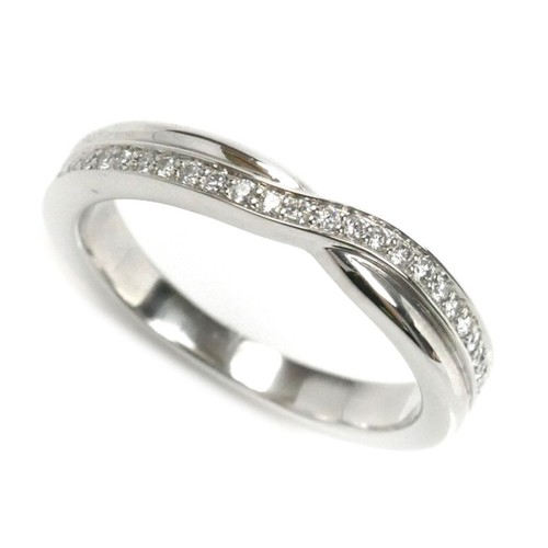 HARRY WINSTON Pt950 Platinum Trist One Row Band Pave Ring & Used KOER-0 ...
