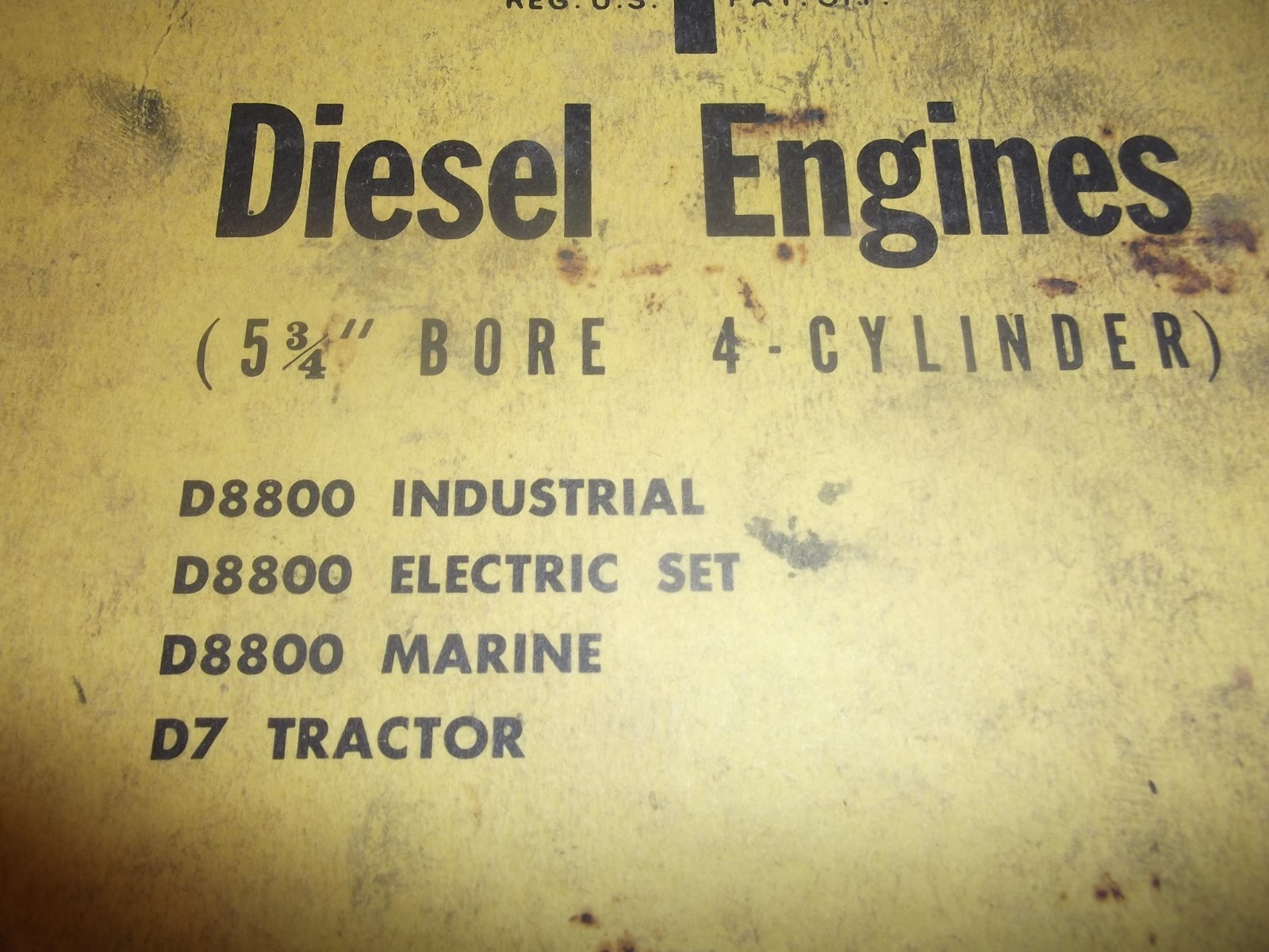 Cat CATERPILLAR D7 Dozer D8800 Marine Moteur Service Magasin Repair ...