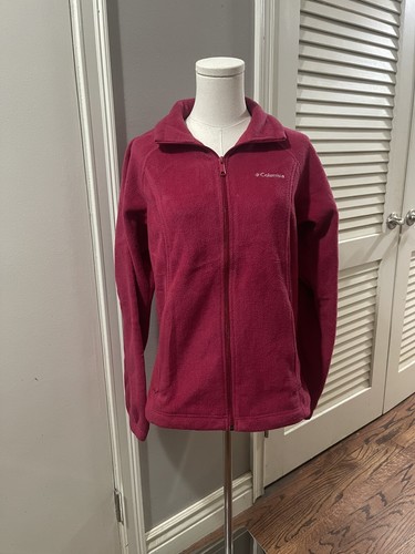 Columbia Jacket Fuchsia Womens Size M Fleece Full Zip Long Sleeve ...