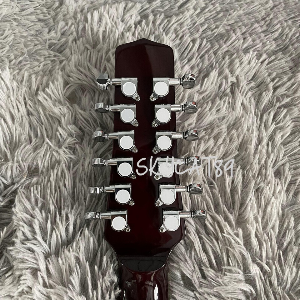 Red Takamine 12 Strings Acoustic-Electric Guitar Mahogany Neck Bone Nut ...