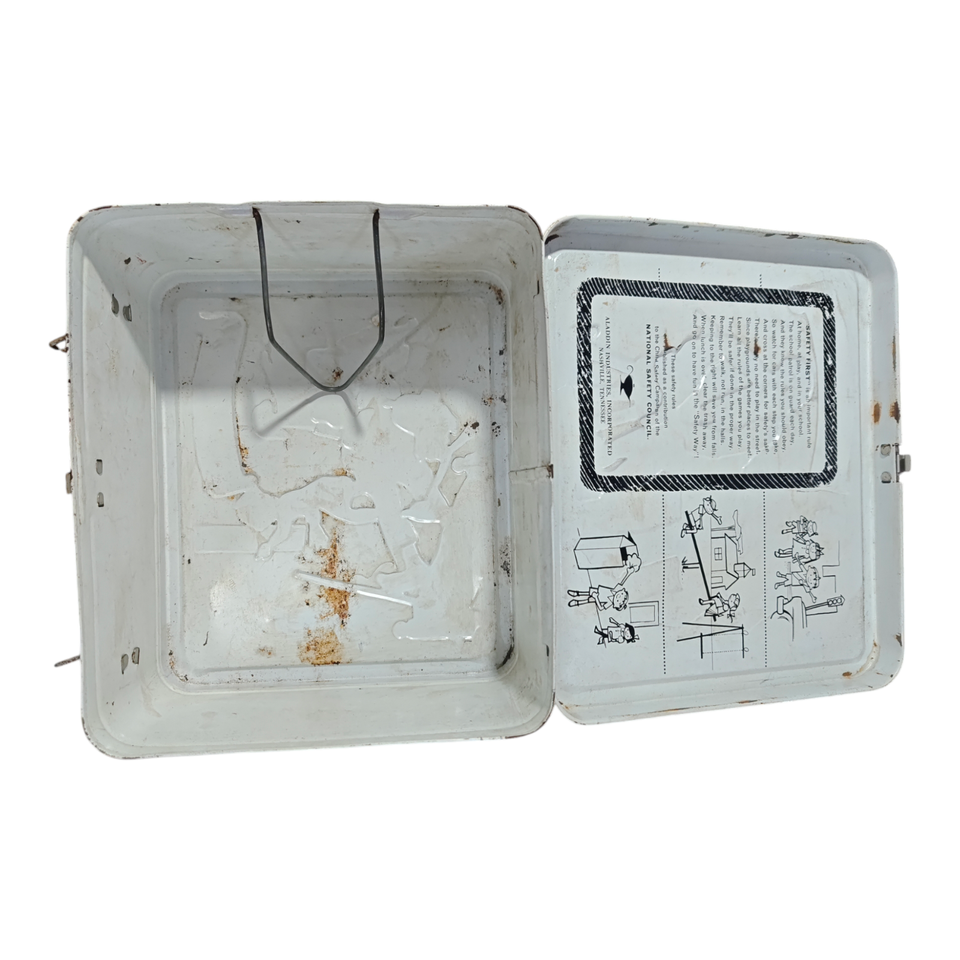 Vintage Old Antique Iron Multi-Color Embossed Back In 76 Lunch Box ...