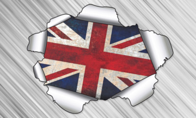 COOL RIPPED/TORN METAL EFFECT UNION JACK FLAG - vinyl wall, car, decal ...