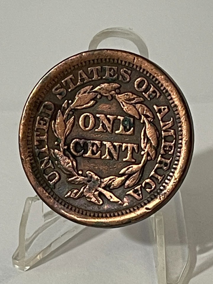 1849 Large Cent – One Cent Penny US Coin – Braided Hair Liberty ...