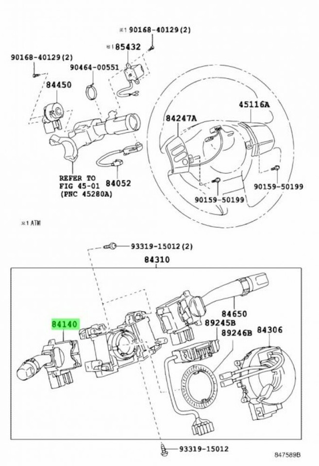 Toyota Genuine OEM Switch Assembly Head Lamp Dimer TOYOTA TERCEL 84140 ...