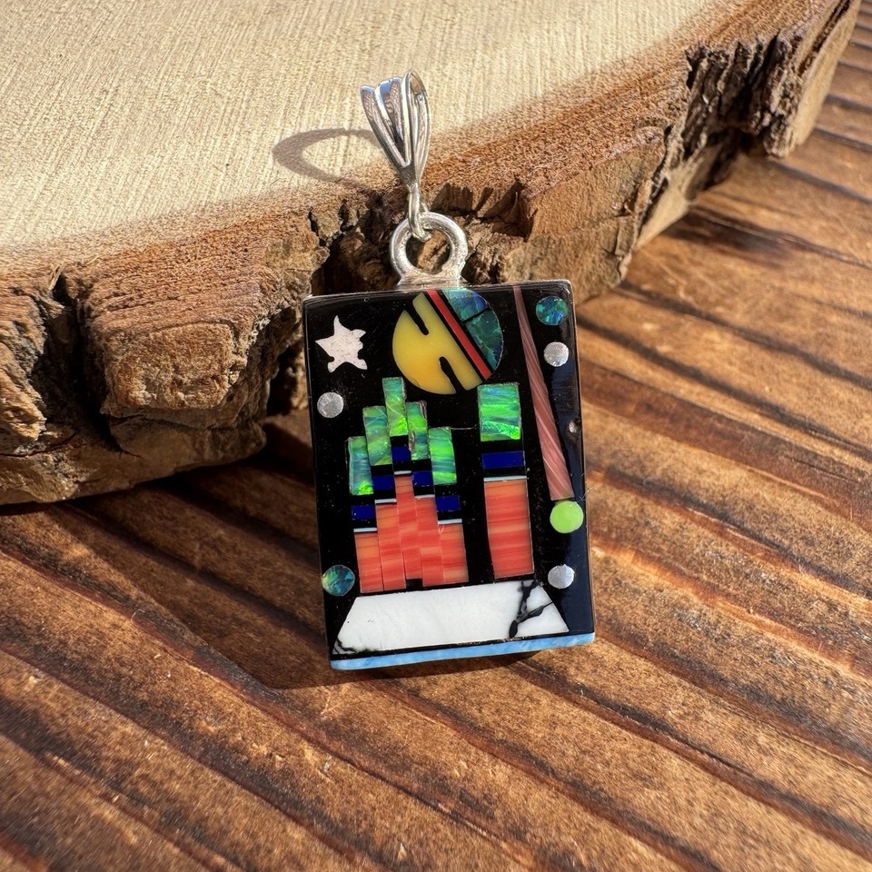 Sterling Silver Galaxy Micro Inlay Handmade Pendant Stamped 925 ...