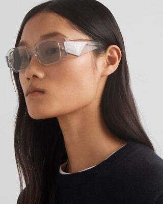PRADA PR 17WS 12R30B Transparent Light Grey Lens UNISEX Sunglasses ...