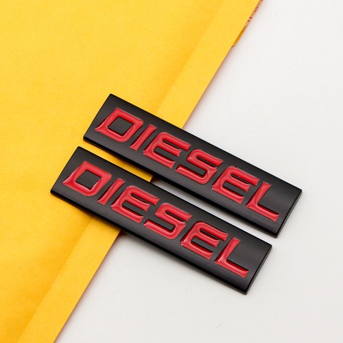 2x Black Red Metal DIESEL Emblems Turbo Car Fender Trunk Badge Sports ...