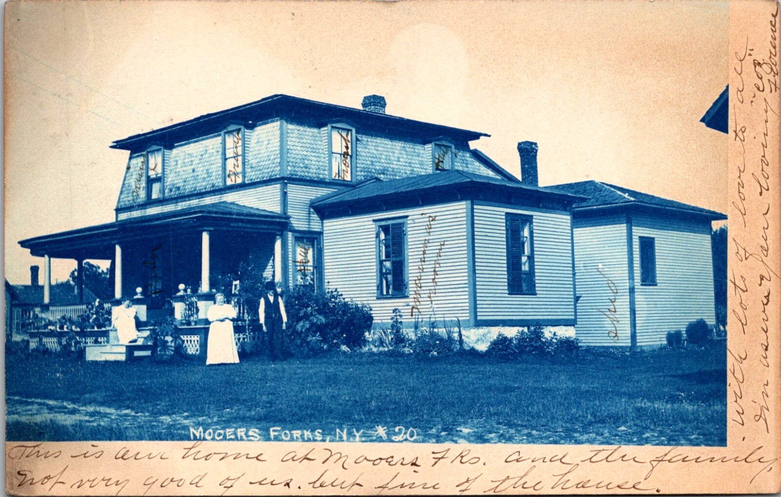 Mooers Forks NY Blue Color Postcard | eBay