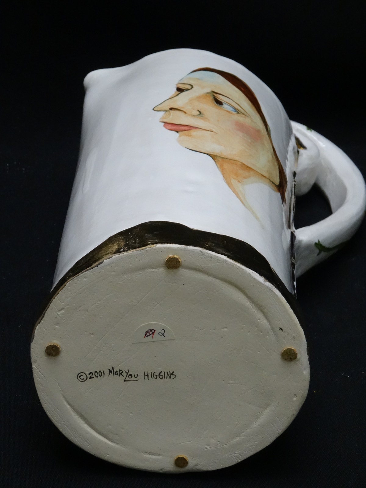 RARE MARY LOU HIGGINS (1926–2012) SCULPTURED FIGURAL PAINTED ART ...