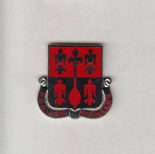 US Army 299th Engineer Bn DUI crest badge clutchback c/b GOLD Colored S ...