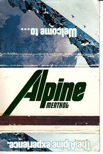 Alpine Menthol "The Alpine Experience" Advertising Vintage Matchcover ...