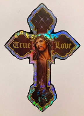 True Love Jesus Crucifix Cross Sticker Vending Machine Decal David ...