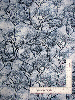 Christmas Winter Trees Fabric 27" Length Tree Cotton Timeless Treasures ...