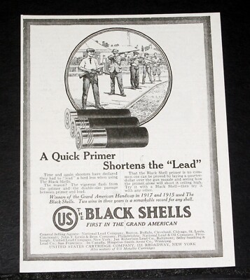 1917 OLD MAGAZINE PRINT AD, US BLACK SHELLS, A QUICK PRIMER SHORTENS ...