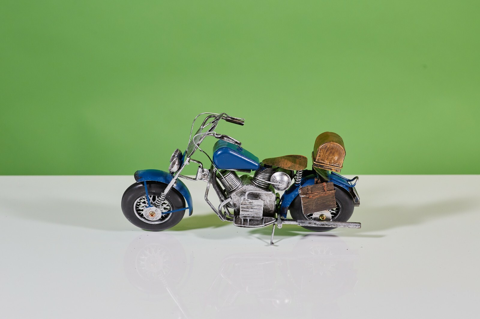 Vintage retro interior decor: Blue mini bike metal diecast tin model | eBay