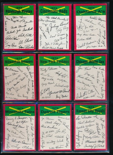 1974 Topps Baseball Team Checklists Complete Set /24 unmarked VG to ...