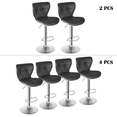 Adjustable Swivel Barstools Set of 2/4 with Shell Back Modern Counter ...